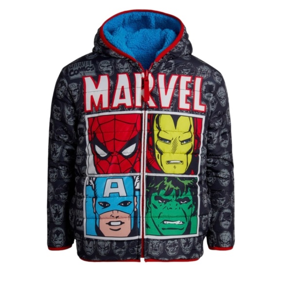 Marvel | Jackets & Coats | Marvel Character Kids Reversible Jacket ...